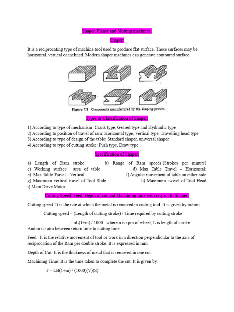 Reciprocating Machine Tools | PDF | Machines | Mechanical Engineering
