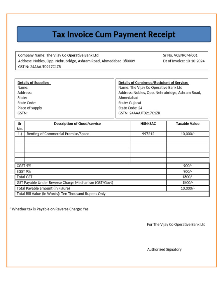 49.) RCM Invoice Format | PDF