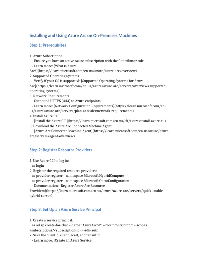 Azure Arc Setup for On-Premises Servers | PDF | Microsoft Azure ...