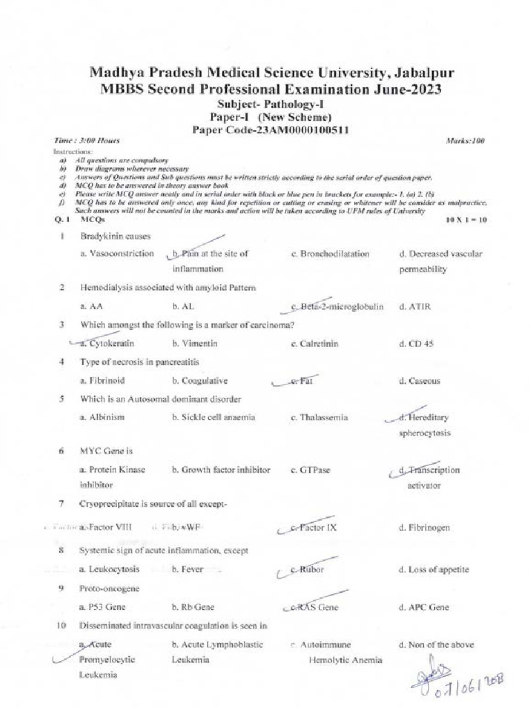 MBBS 2ND PROF. JUNE 23 NS 23AM0000100511-compressed | PDF