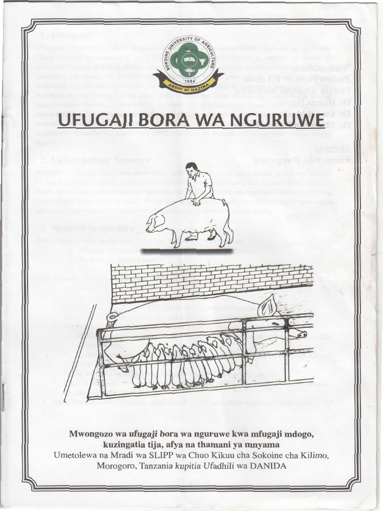 Mwongozo Wa Ufugaji Bora Wa Nguruwe Kwa Mfugaji Mdogo | PDF