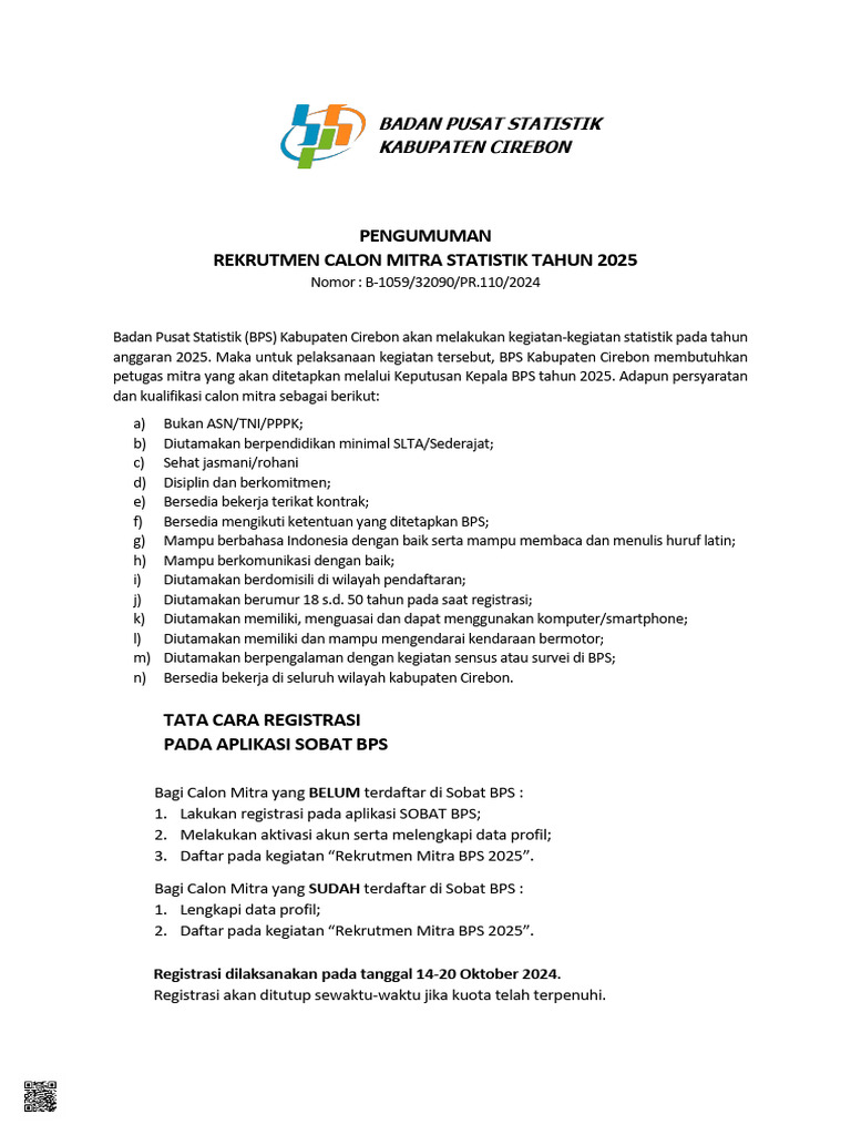 Pengumuman Rekrutmen Terbuka Calon Mitra 2025_rev2 | PDF