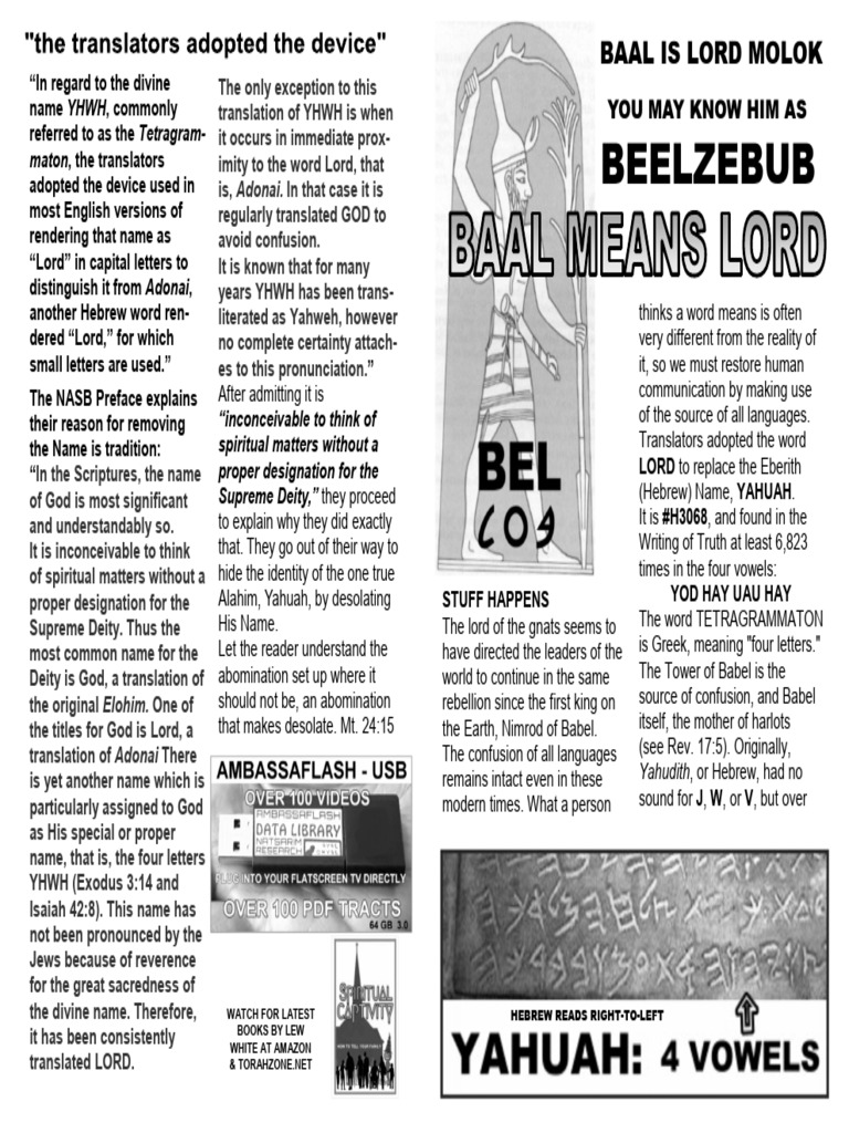 BAAL MEANS LORD | PDF | Tetragrammaton | Names Of God In Judaism