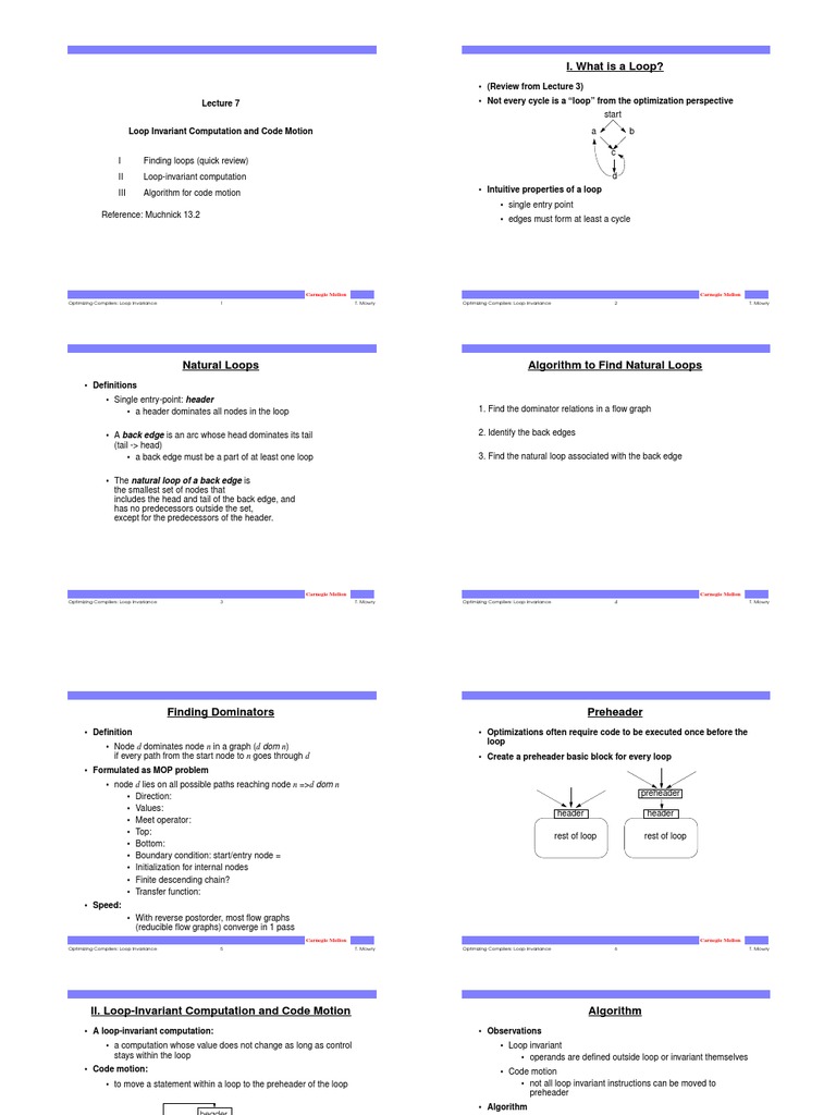 I. What Is A Loop?: - (Review From Lecture 3) - Not Every Cycle Is A "Loop" From The ...
