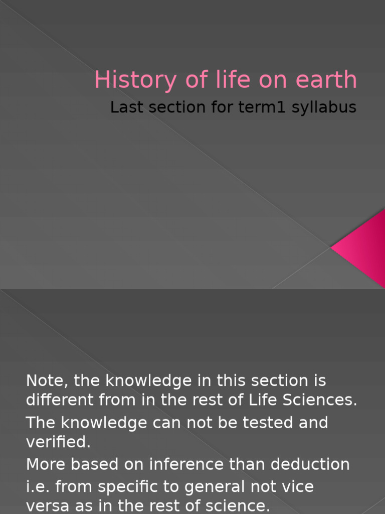 History of Life On Earth Part 1 of 2 | PDF | Plate Tectonics | Fossil