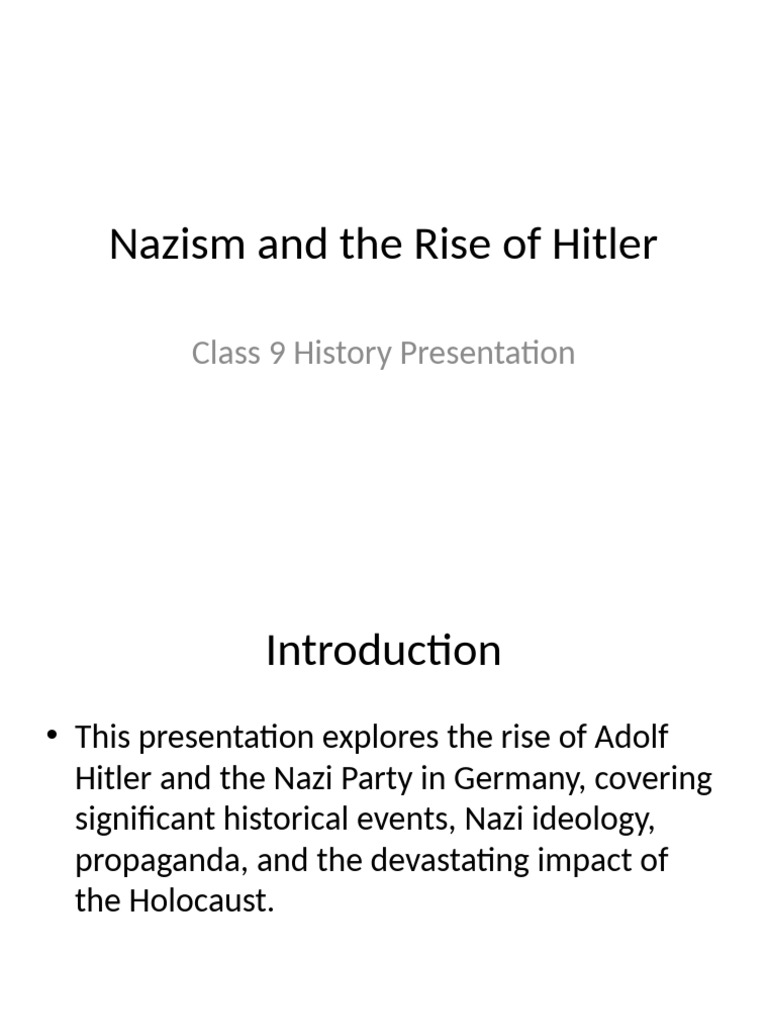 Class 9 History: Rise of Nazism | PDF