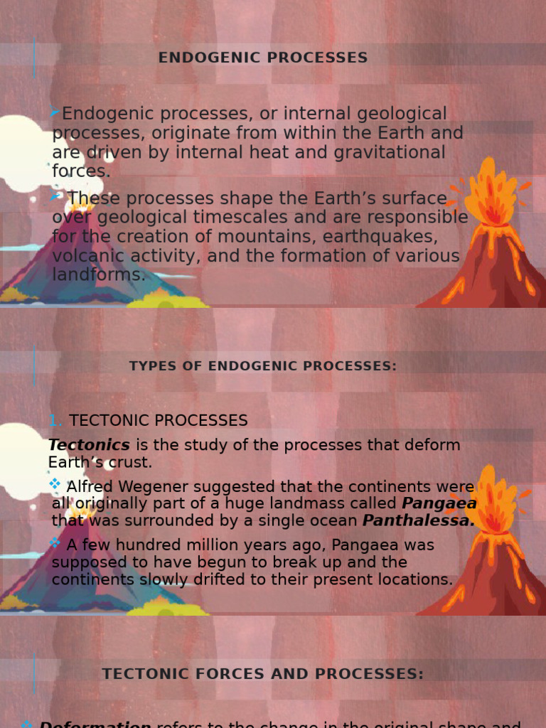 Endogenic Processes | PDF | Volcano | Plate Tectonics