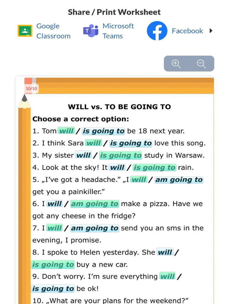 Quiz 4. Future Future Will Vs Future Going To | PDF