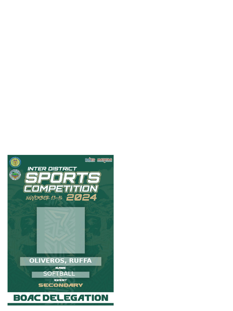 Provincial Meet Id A4 Template | PDF