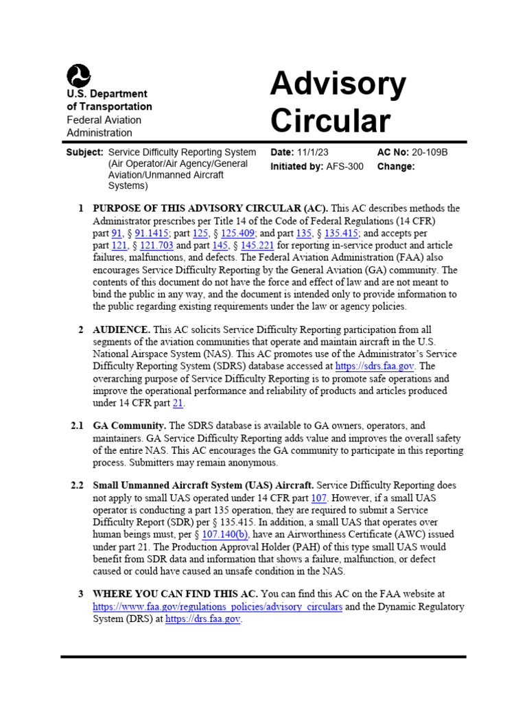 FAA Service Difficulty Reporting Guide | PDF | Federal Aviation ...