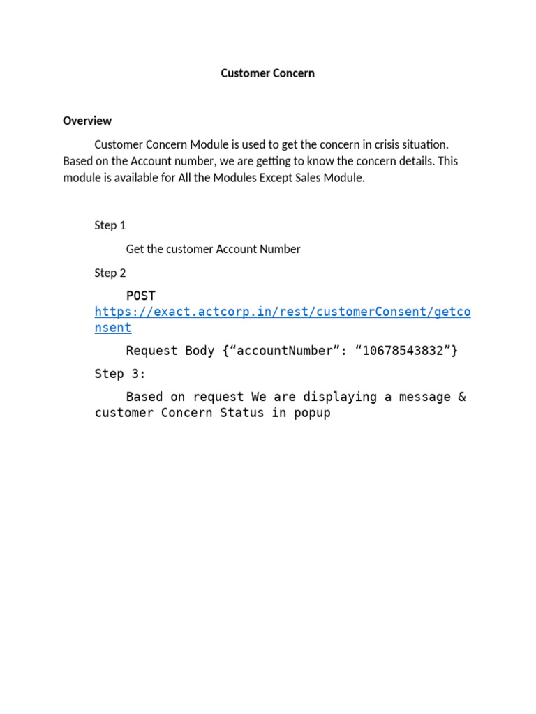 Customer Concern Module Overview | PDF
