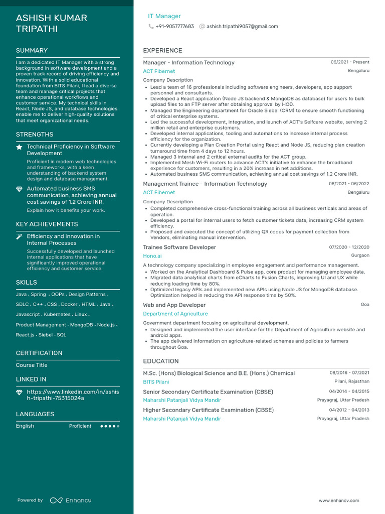 Ashish Kumar Tripathi Resume | PDF | Mobile App | Databases