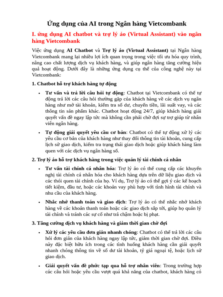 NG D NG C A AI Trong Ngân Hàng Vietcombank | PDF