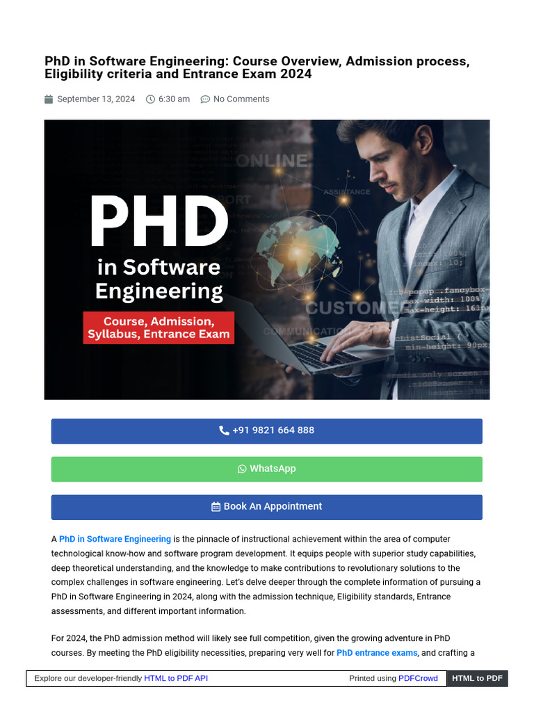 PhD in Software Engineering 2024 Guide | PDF | Doctor Of Philosophy ...