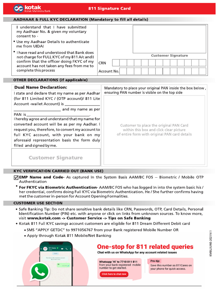 811 Signature Card | PDF