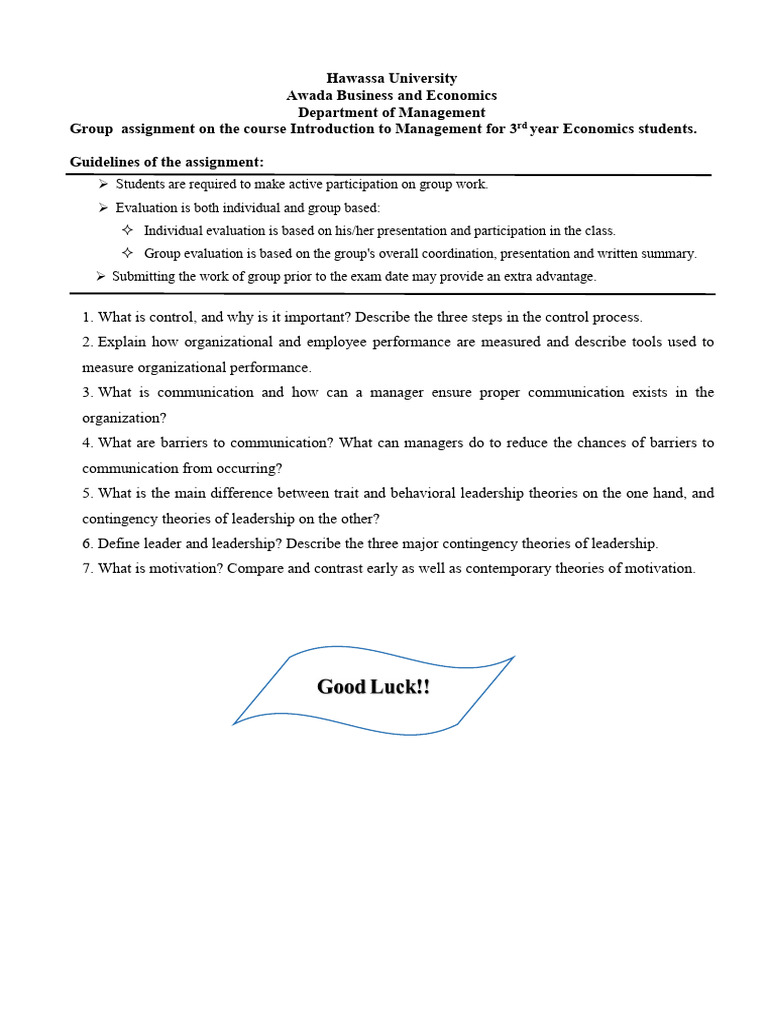 Management Assignment Guide | PDF