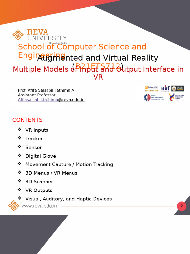 AVR_Unit-2 | PDF | Virtual Reality | Accelerometer