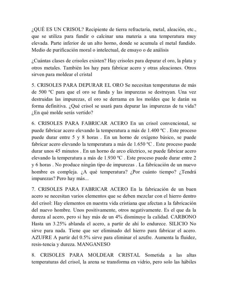 Qué Es Un Crisol | PDF