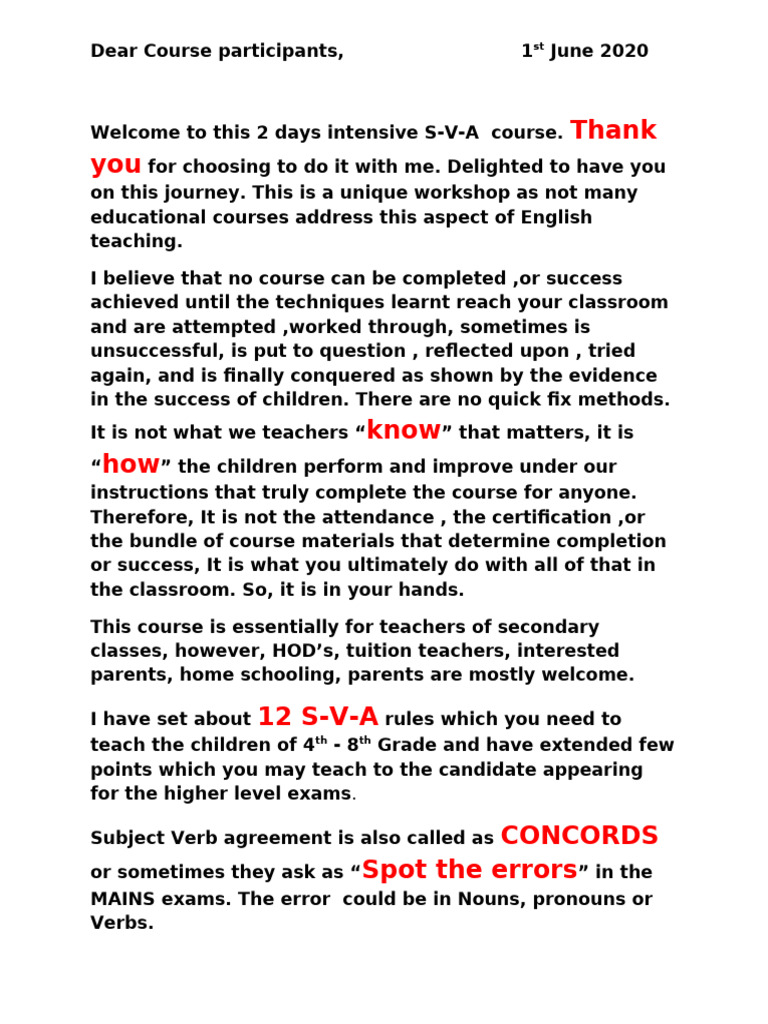 Dear Course Participants | PDF