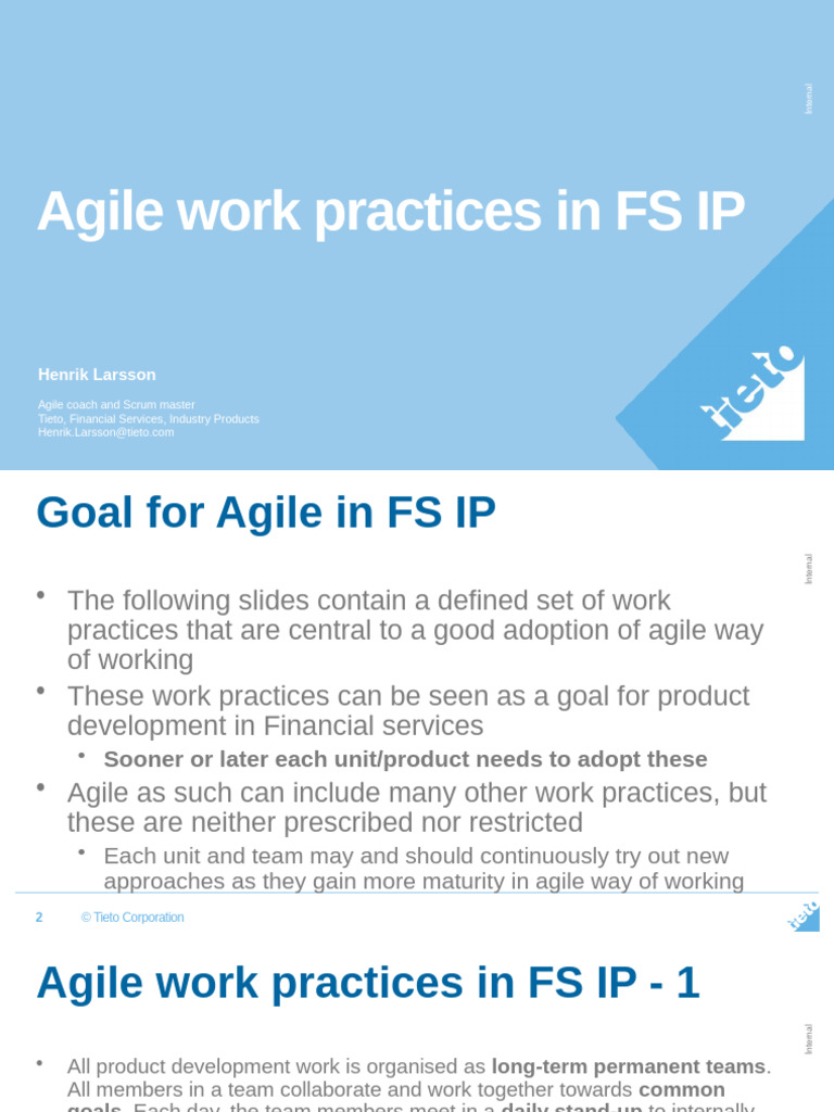 Agile Work Practices in FS IP | PDF | Scrum (Software Development ...