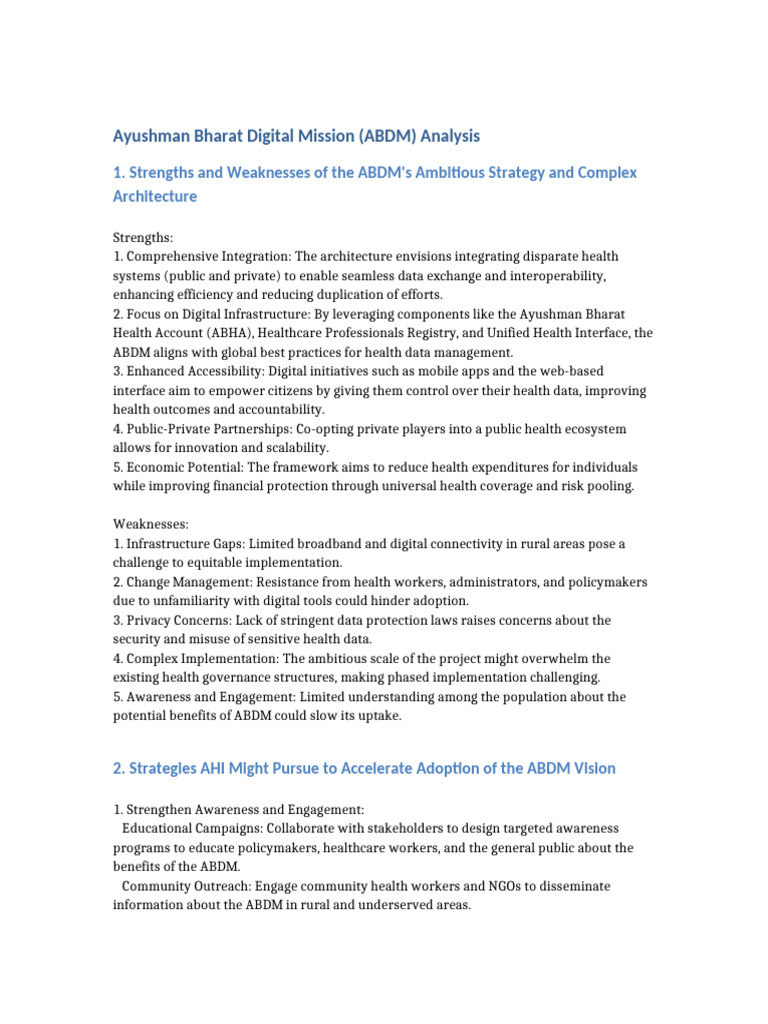 ABDM_Analysis | PDF | Health Care | Policy