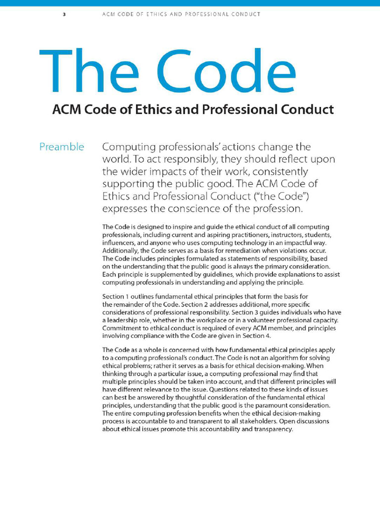 ACM Code of Ethics | PDF