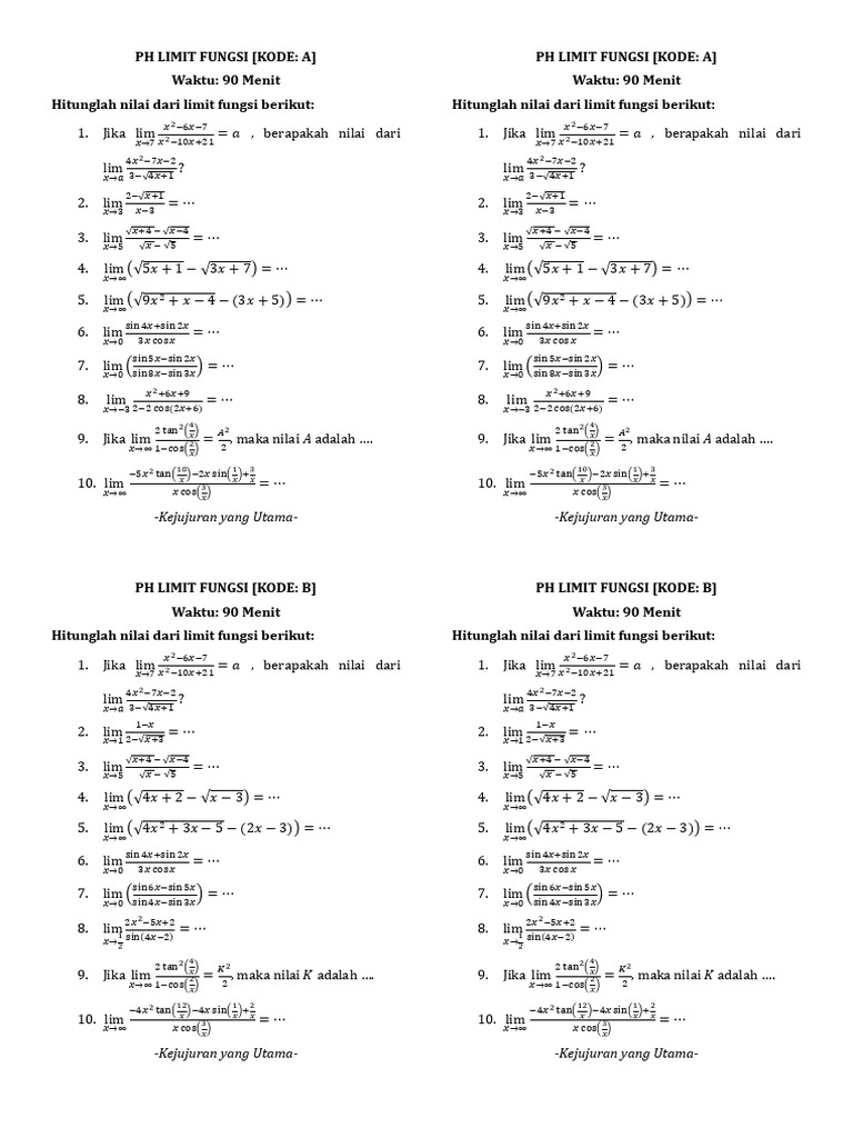 PH Limit Fungsi | PDF