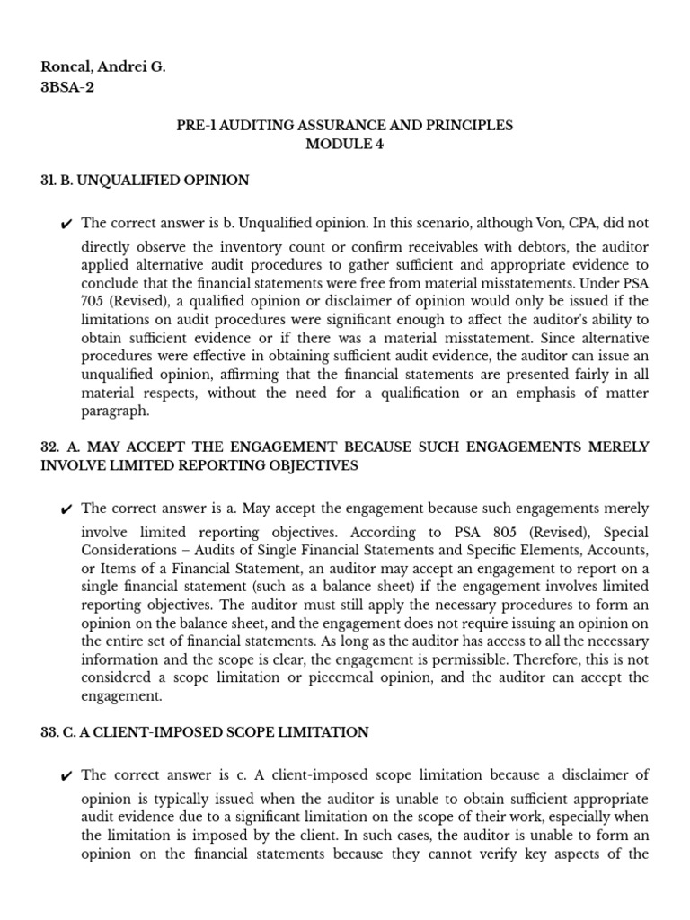 Aud Theo Drei Last 31-60 Final | PDF | Auditor's Report | Going Concern