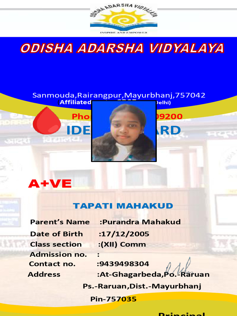 Student Identity Card - Tapati Mahakud | PDF