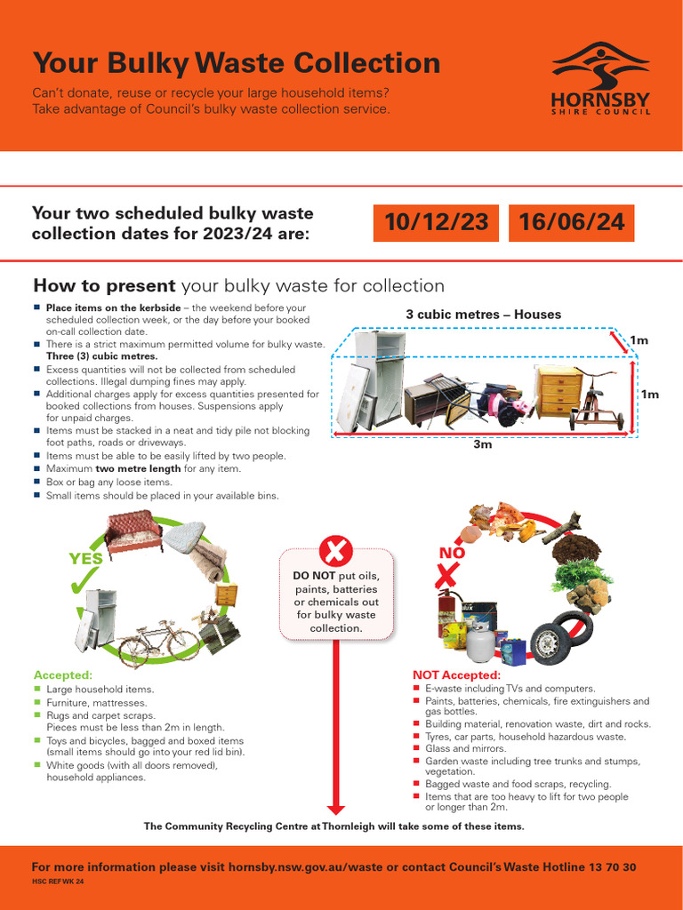 Bulky Waste Flyer Homesweek 24 | PDF | Waste | Recycling