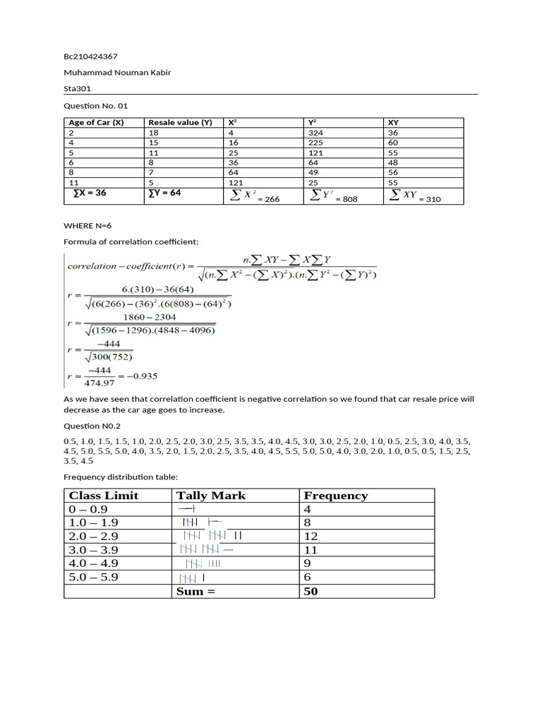 Bc210424367 Sta301 | PDF