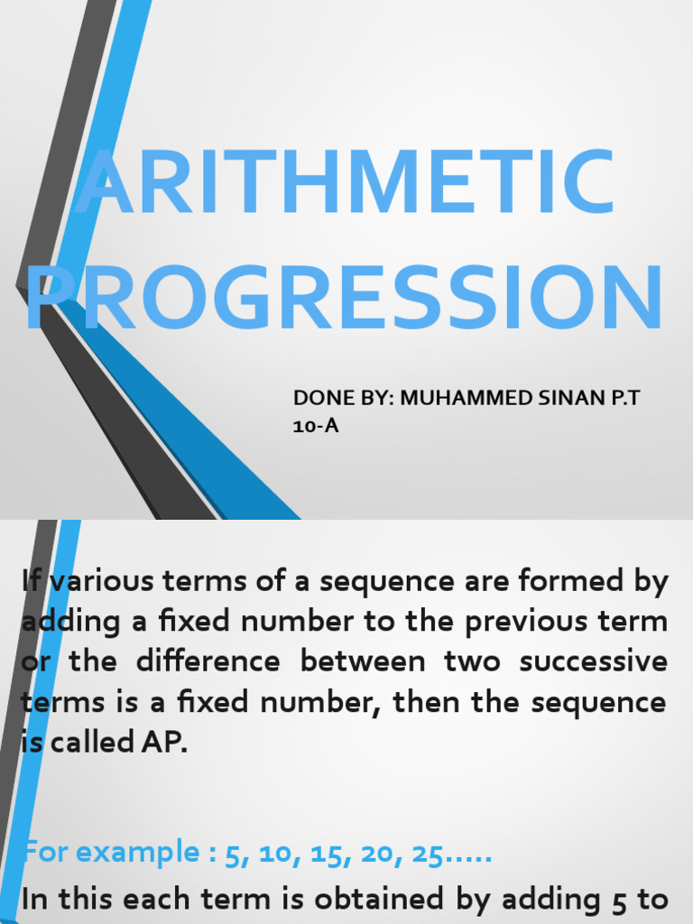 Arithmetic Progression Basics | PDF