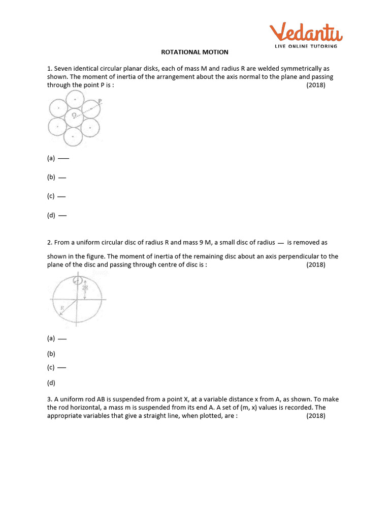 JEE - Physics - Rotational Motion | PDF | Rotation Around A Fixed Axis | Angular Momentum