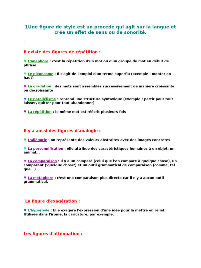 Figures de style : Guide complet | PDF | Techniques de rhétorique