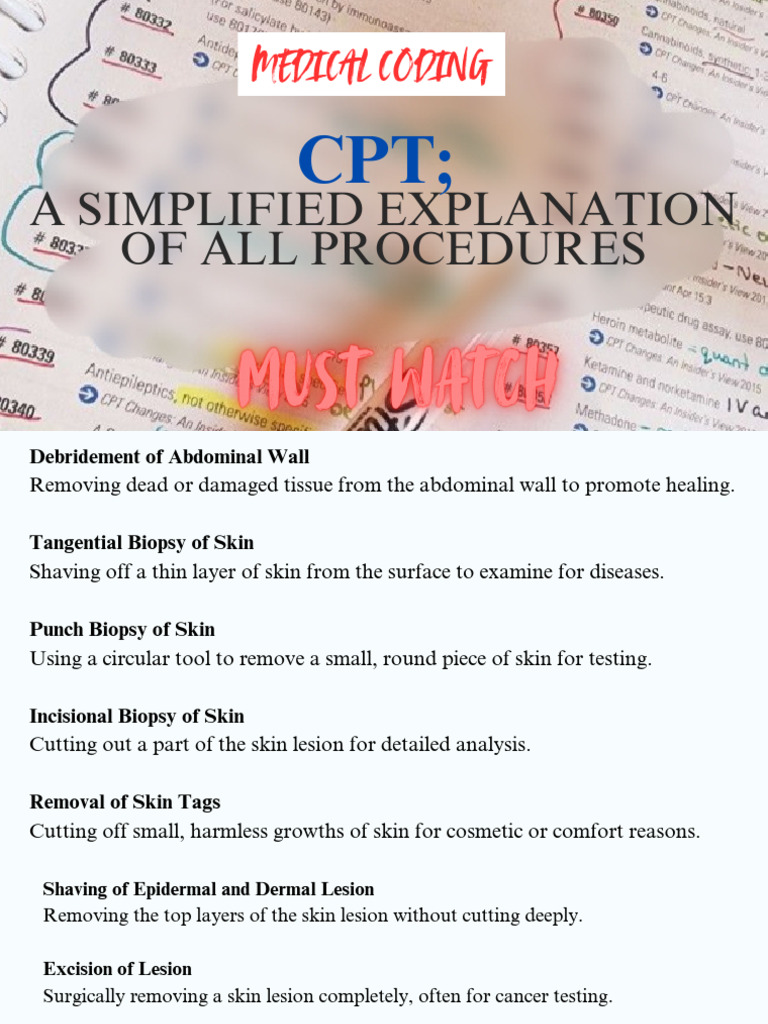 Medical Procedures in CPT | PDF | Vertebral Column | Hip