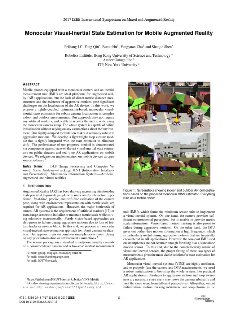 Monocular_Visual-Inertial_State_Estimation_for_Mobile_Augmented_Reality | PDF | Augmented Reality