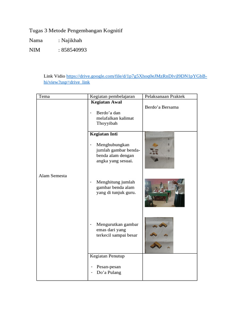 Tugas 3 Metode Pengembangan Kognitif | PDF