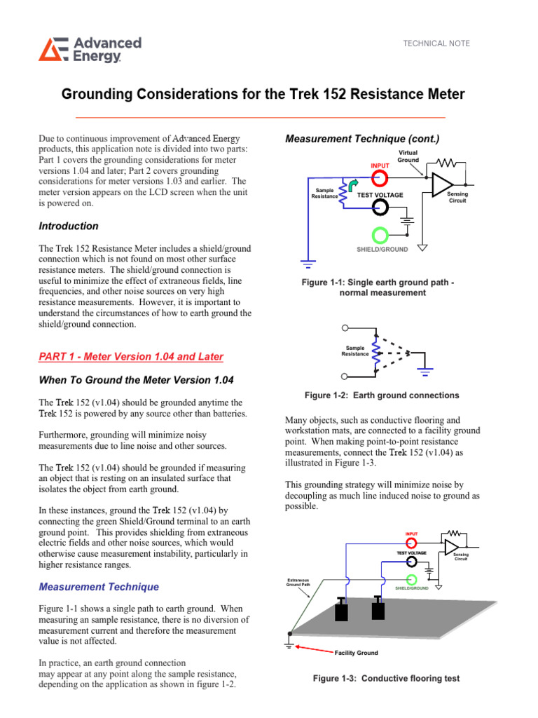 Grounding Guidelines for Trek 152 Meter | PDF | Electrical Resistance ...