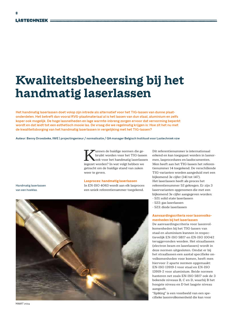 Kwaliteitsbeheersing Bij Het Handmatig Laserlassen | PDF