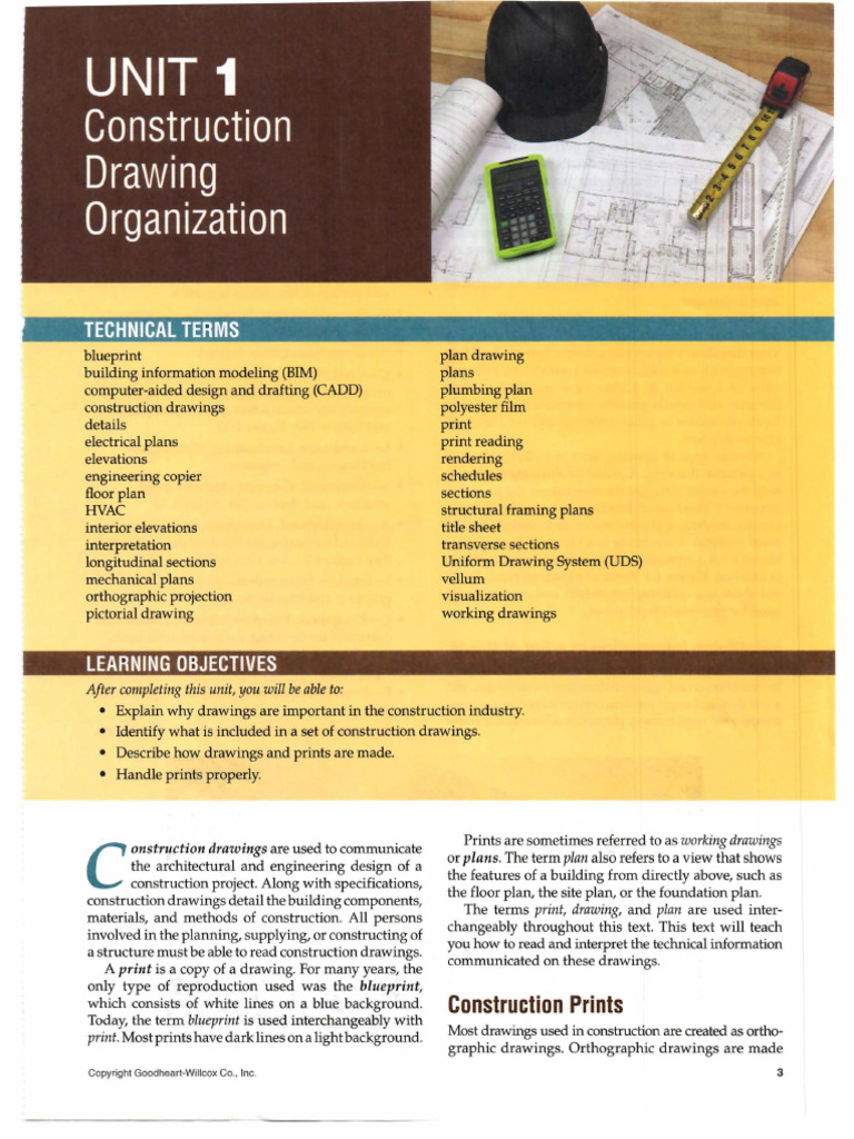 Unit 1-Construction Drawing Organization | PDF | Drawing | Civil ...