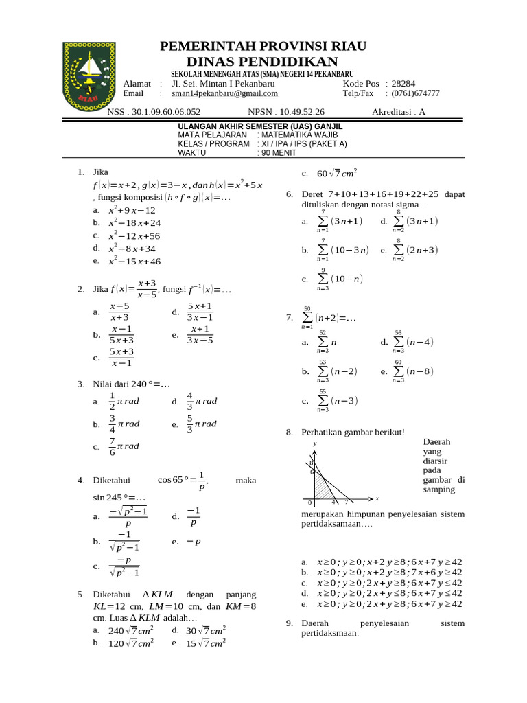 SOAL XI WAJIB GANJIL 2023-2024 | PDF
