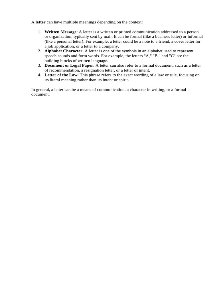 Understanding the Meaning of Letters | PDF