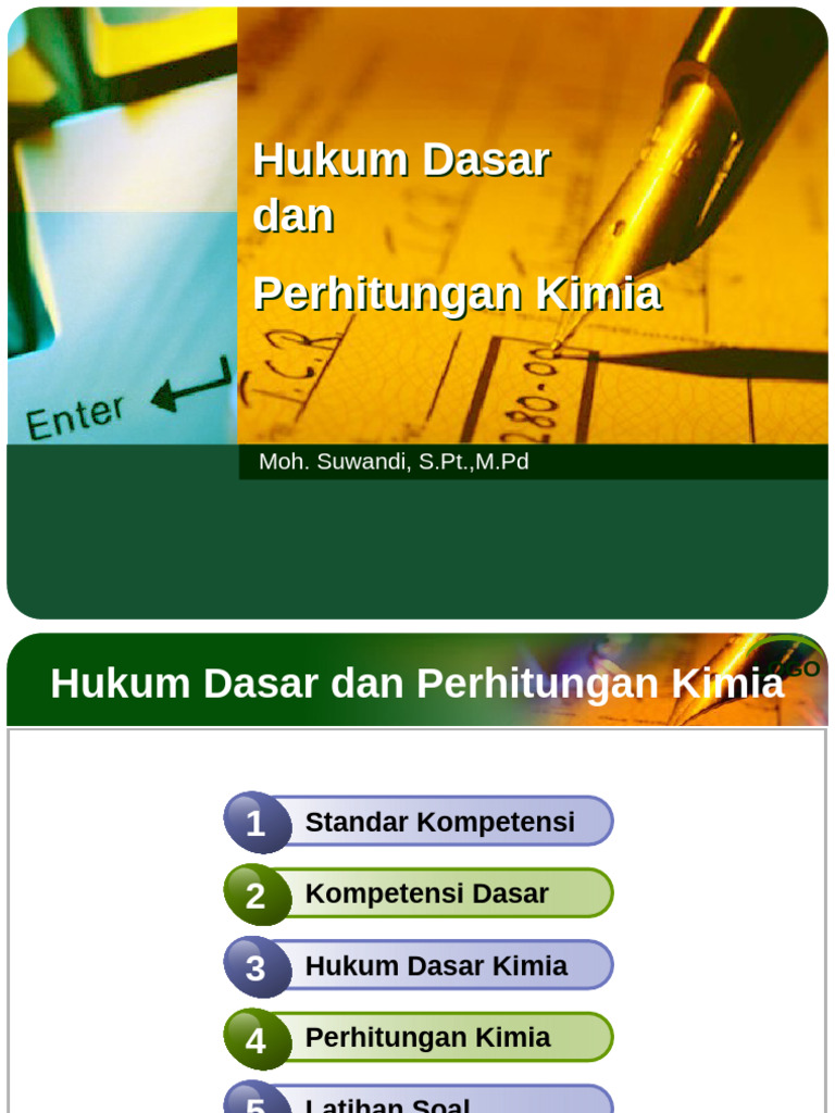 Hukum Dasar Dan Perhitungan Kimia SWD | PDF