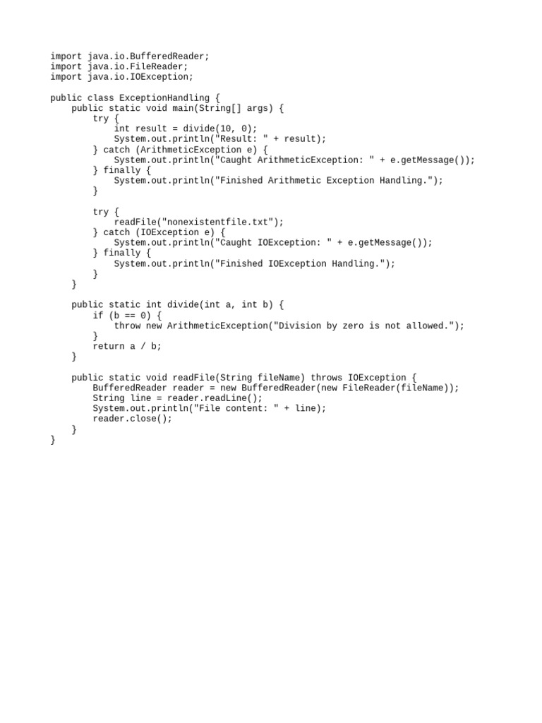 ExceptionHandling | PDF