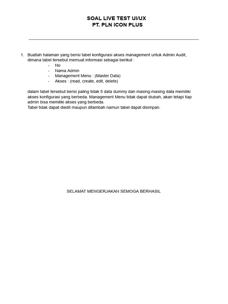 Soal Live Test Ui - Ux | PDF