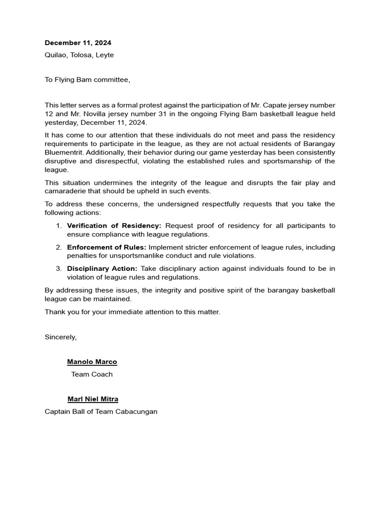 PROTEST_LETTER (1) | PDF