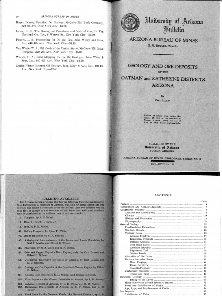 Geology and Ore Deposits of Oatman | PDF | Mining | Geology