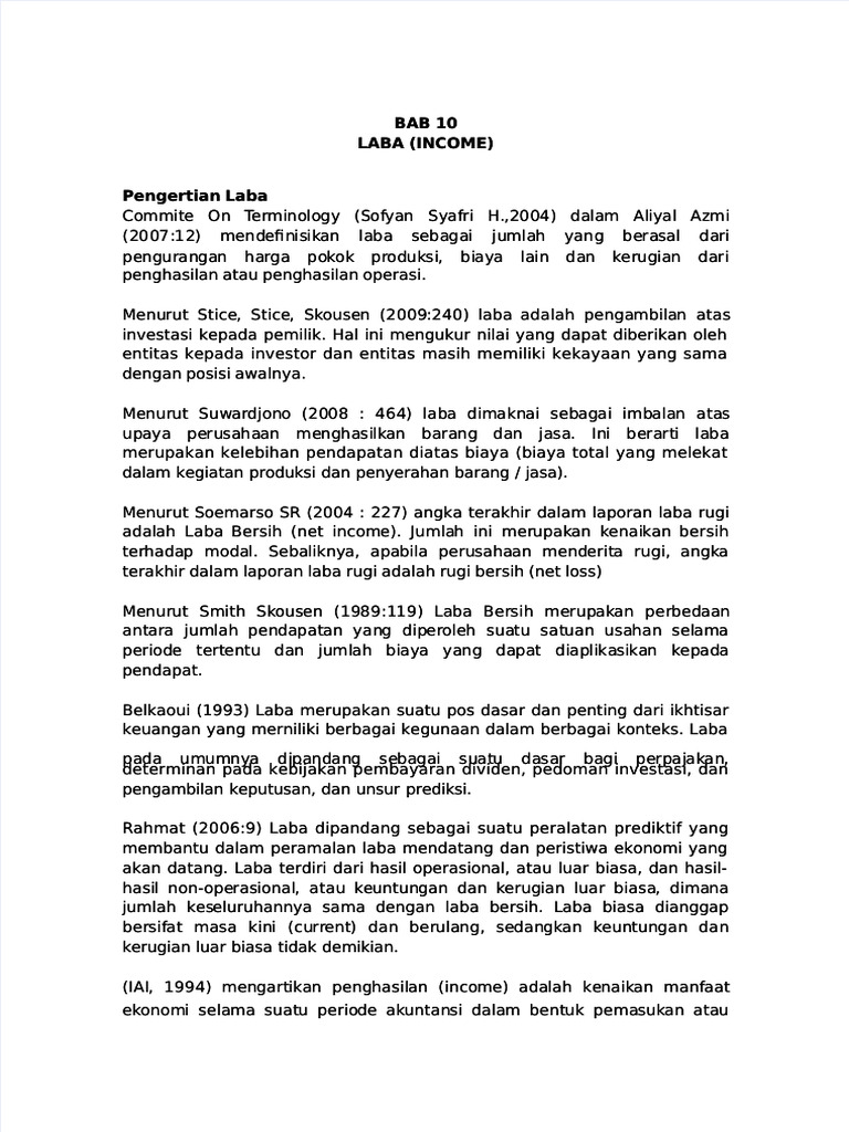 PDF Bab 10 Konsep Laba Dalam Tatanan Pragmatik - Compress | PDF