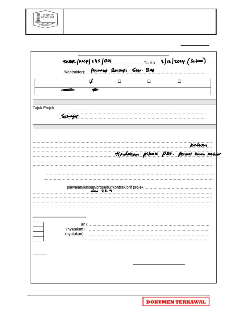 Borang NCP (Non-Conformance Product) JKR | PDF