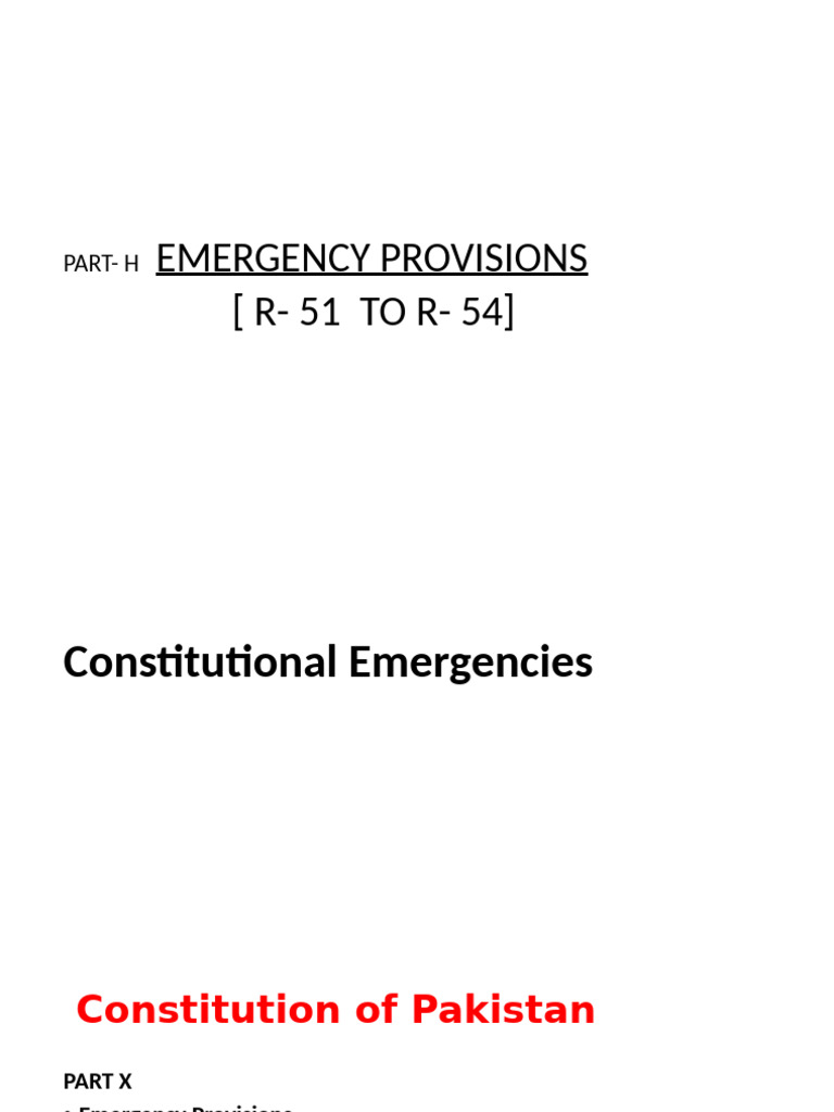 ROB 9 Emergency Updated | PDF | Parliament Of Pakistan | State Of Emergency